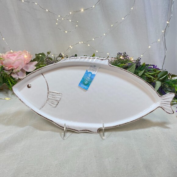 Dining | Sigrid Olsen Platter Plate Heavy Melamine Fish Nautical Shape ...